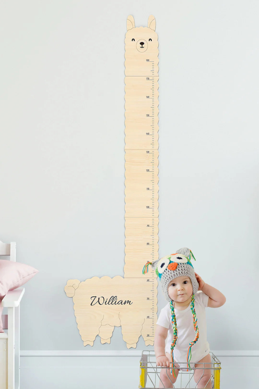 Personalized Wooden Alpaca Llama Growth Chart Ruler – nameingift